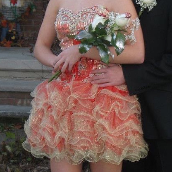 Dresses | Red And Gold Prom Dress | Poshmark
